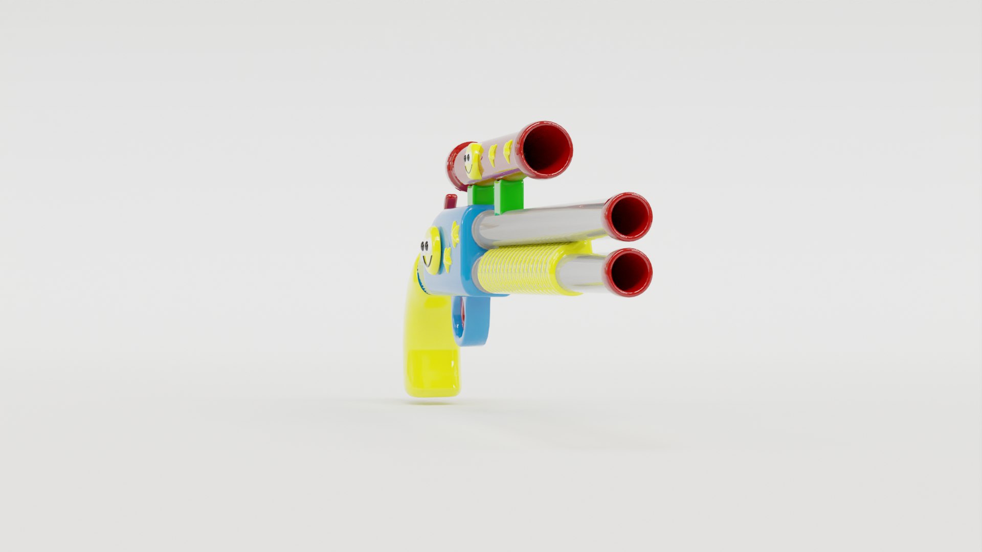 Colorful Smiley Toy Gun 3D Model Games Animations Fun Scenes 3D Model ...