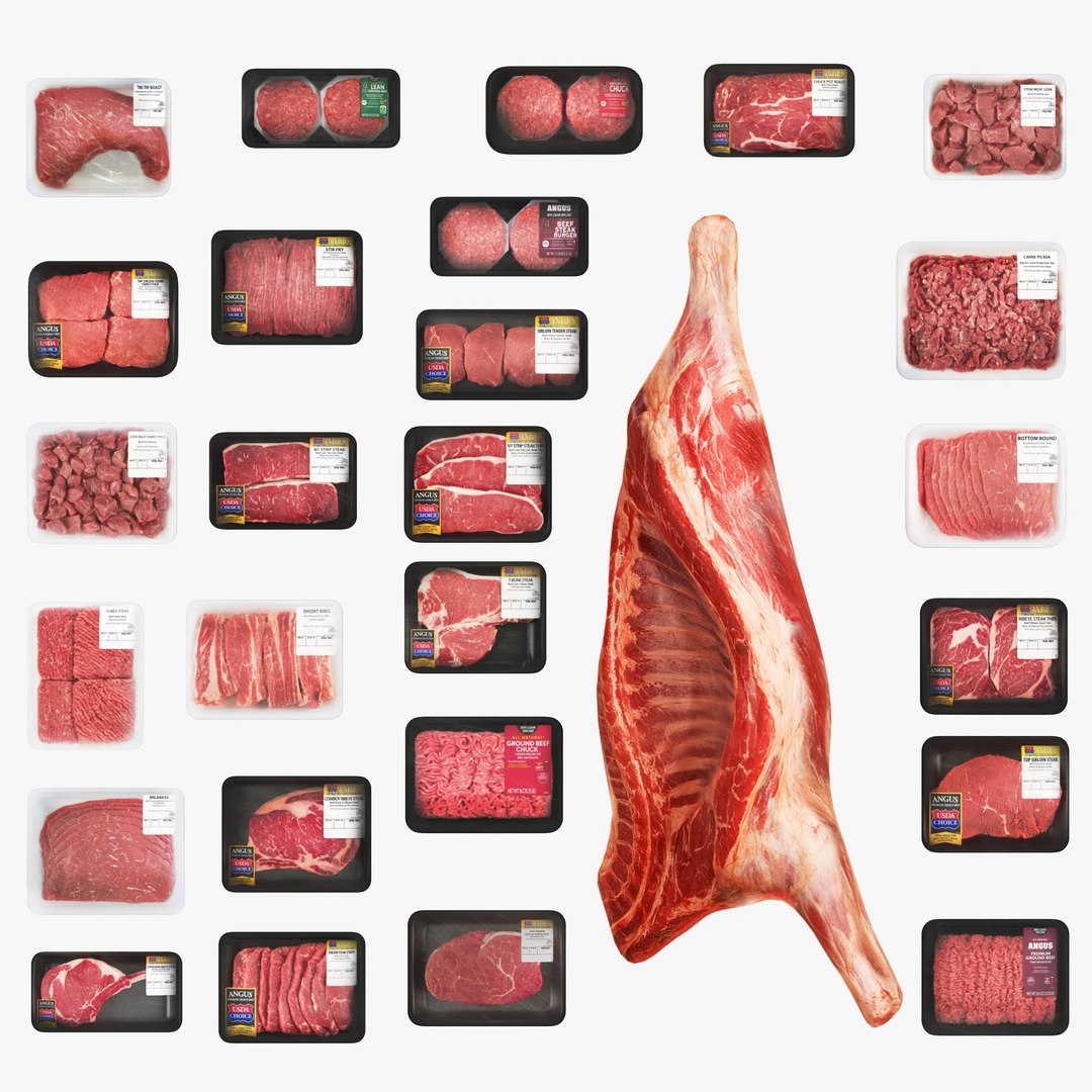 Meat Collection 26 Package And Carcass 3D - TurboSquid 2388497