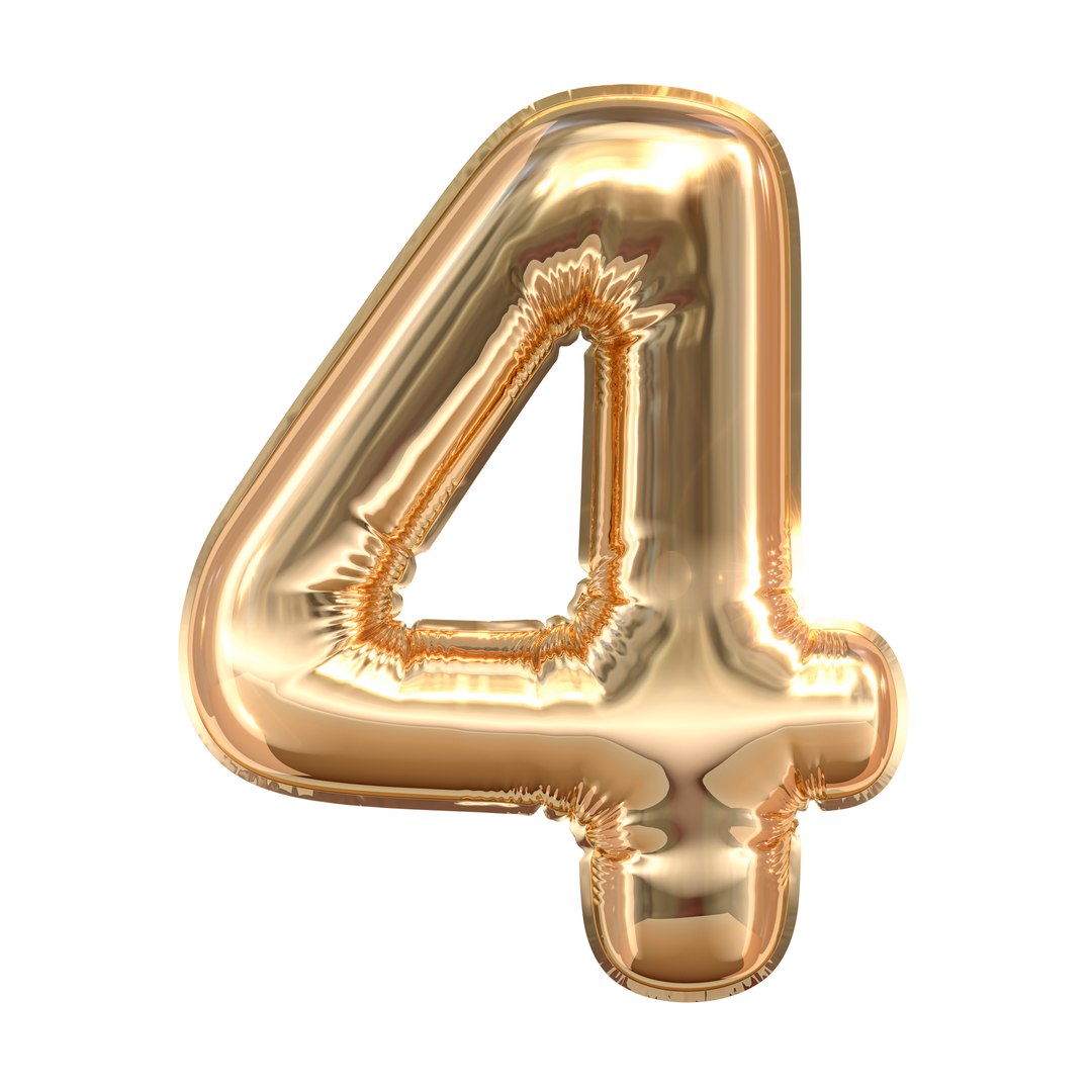 3D Foil Balloons Golden Numbers - TurboSquid 1546041
