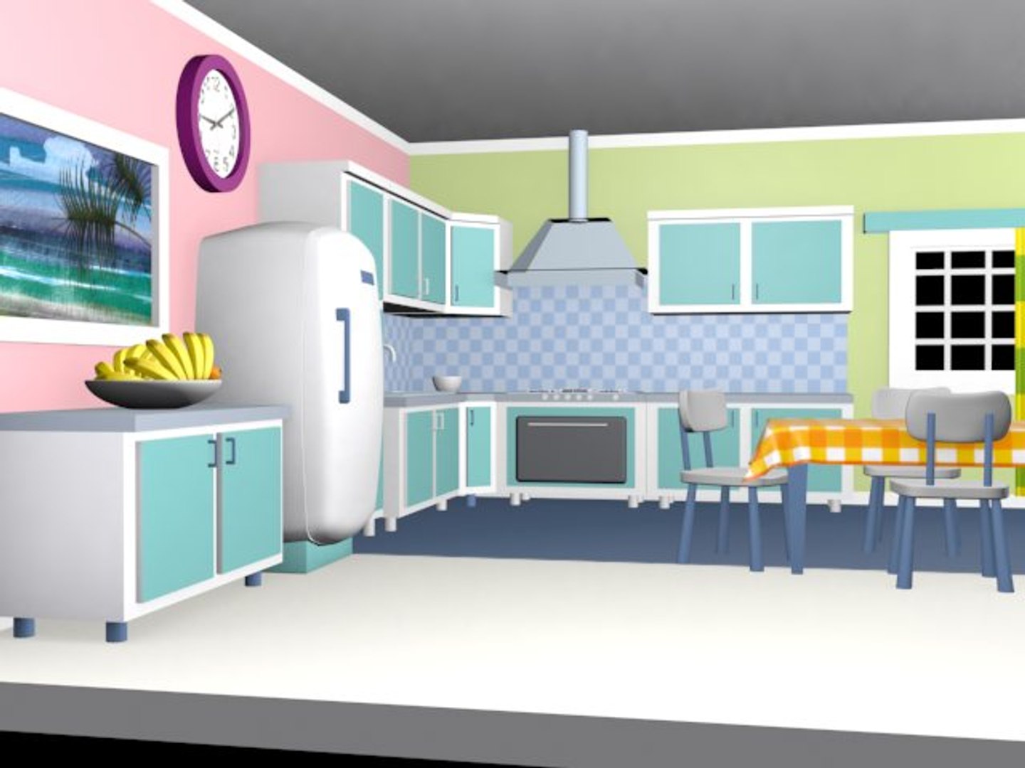 3D Cartoon Kitchen - TurboSquid 1221957