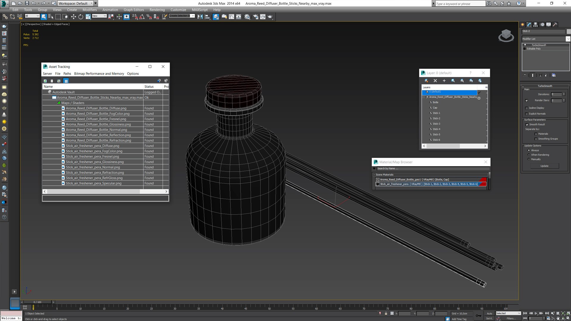 3D Model Aroma Reed Diffuser Bottle Sticks Nearby - TurboSquid 2015356