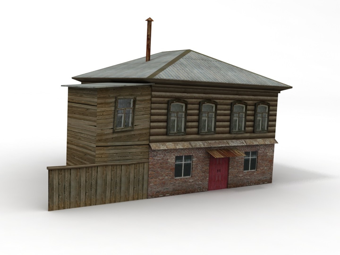 low-poly wood house 3d max