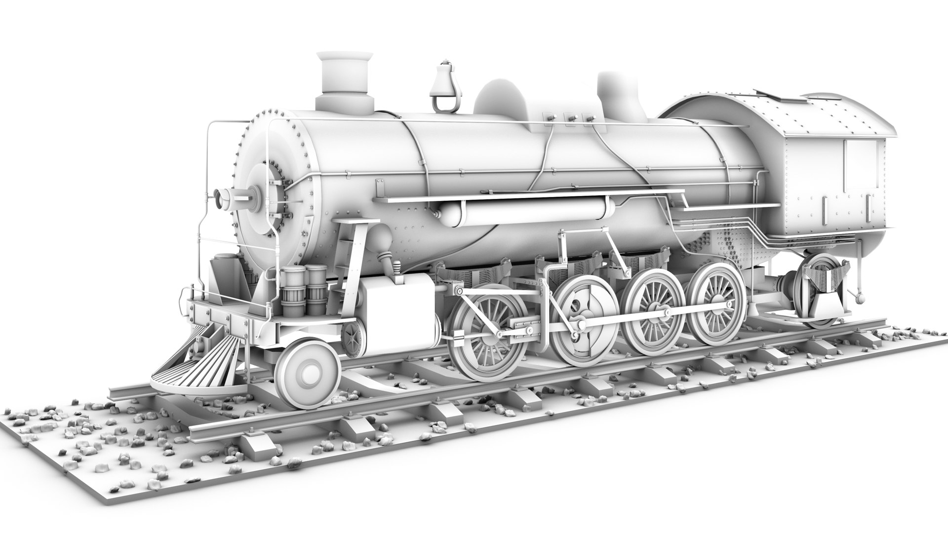 Steam Locomotive Train Engine 3D Model - TurboSquid 2213868