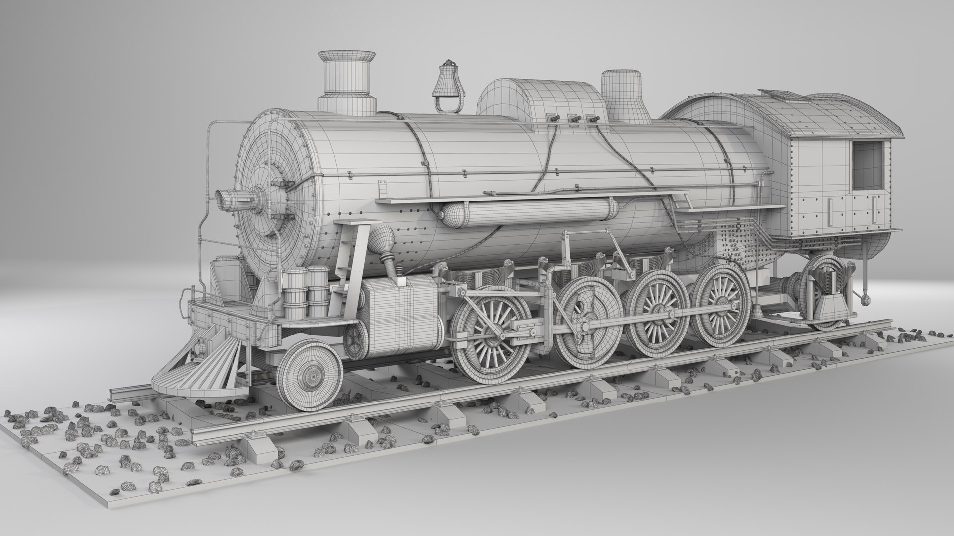 Steam Locomotive Train Engine 3D Model - TurboSquid 2213868