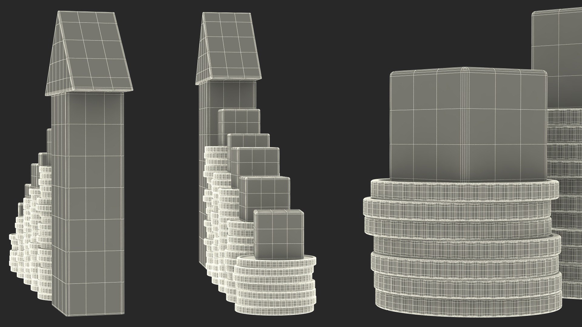 Stacked Coins with Letter Cubes 3D model - TurboSquid 2073169