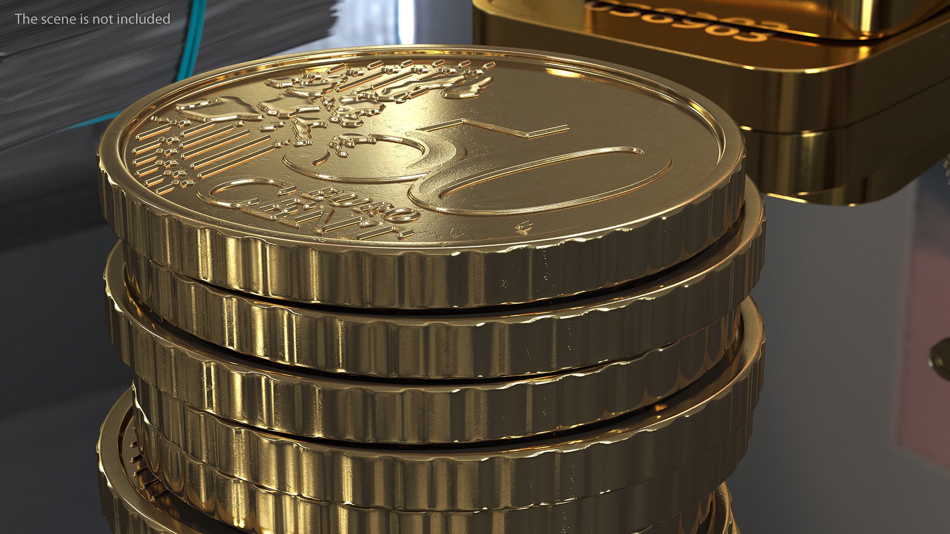 Stacked Coins With Letter Cubes 3D Model - TurboSquid 2073169