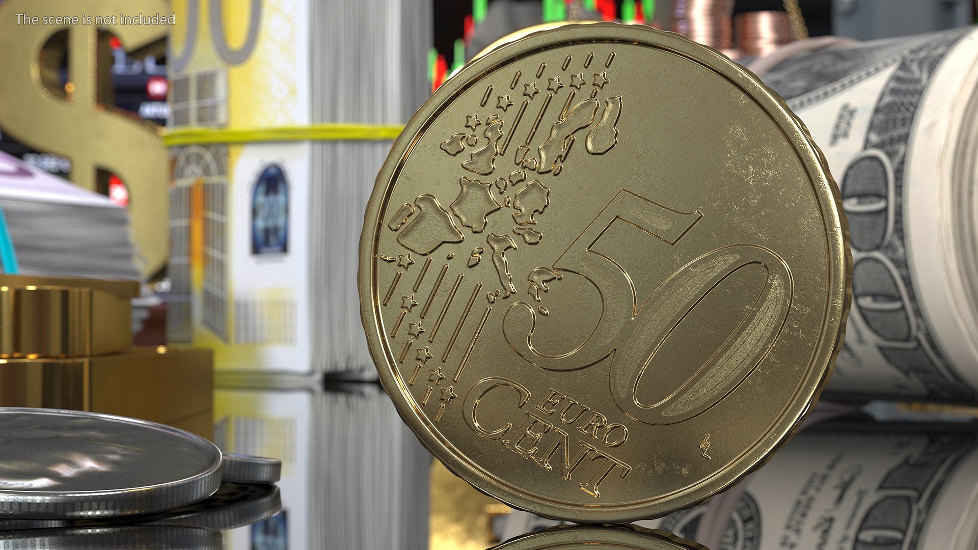 Stacked Coins With Letter Cubes 3D Model - TurboSquid 2073169