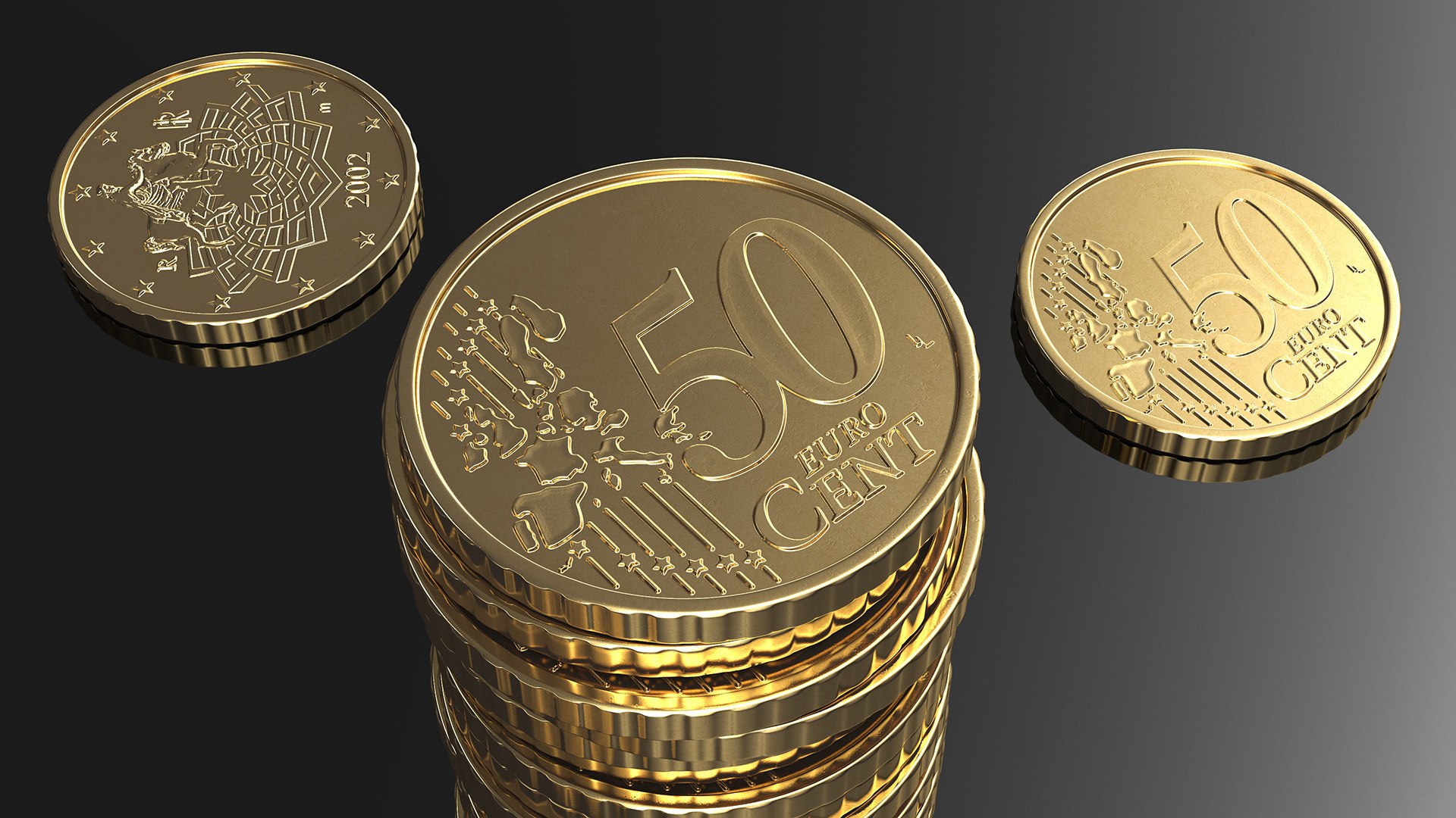 Stacked Coins With Letter Cubes 3D Model - TurboSquid 2073169