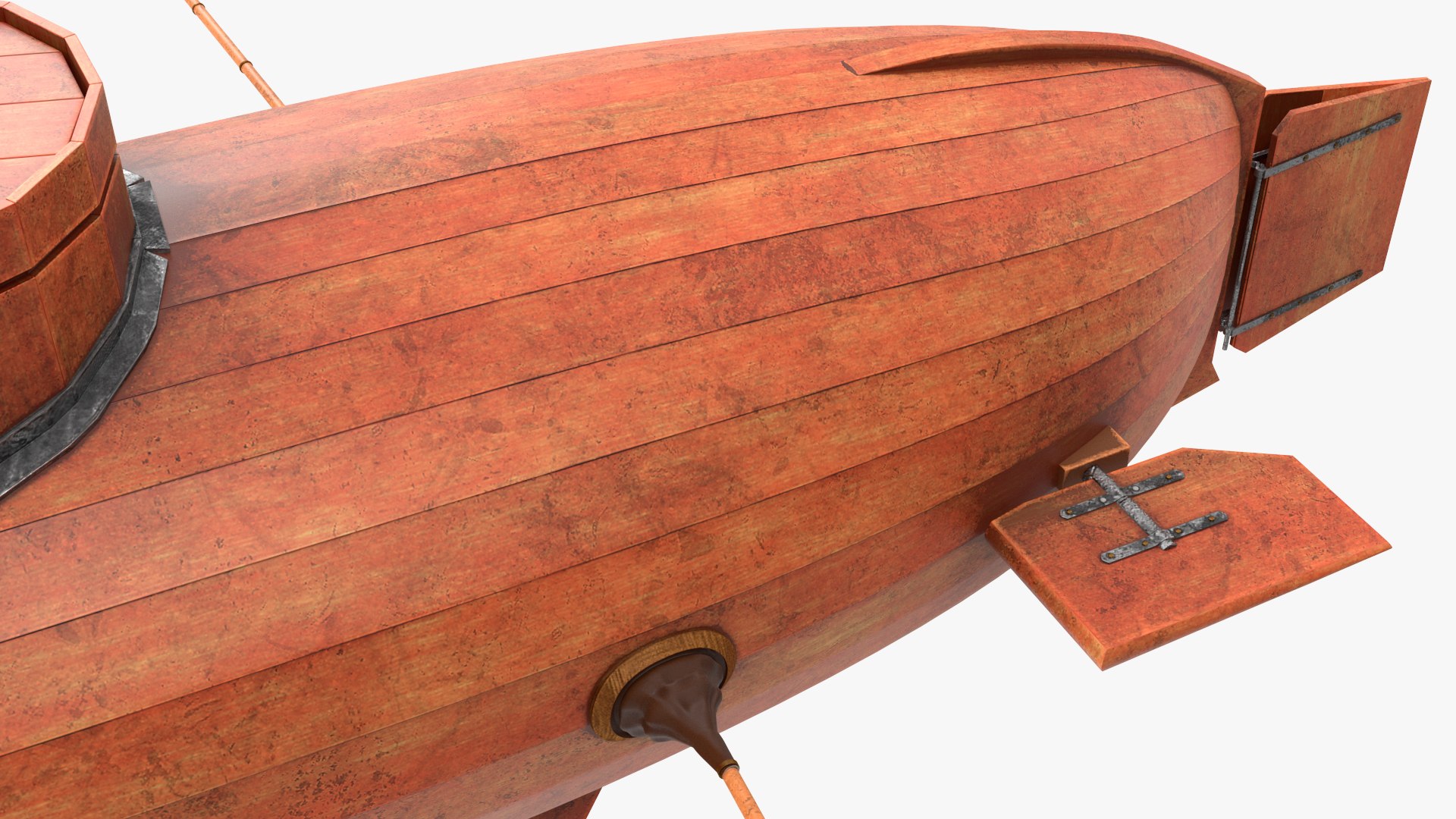 3D Old Wooden Submarine - TurboSquid 2230780