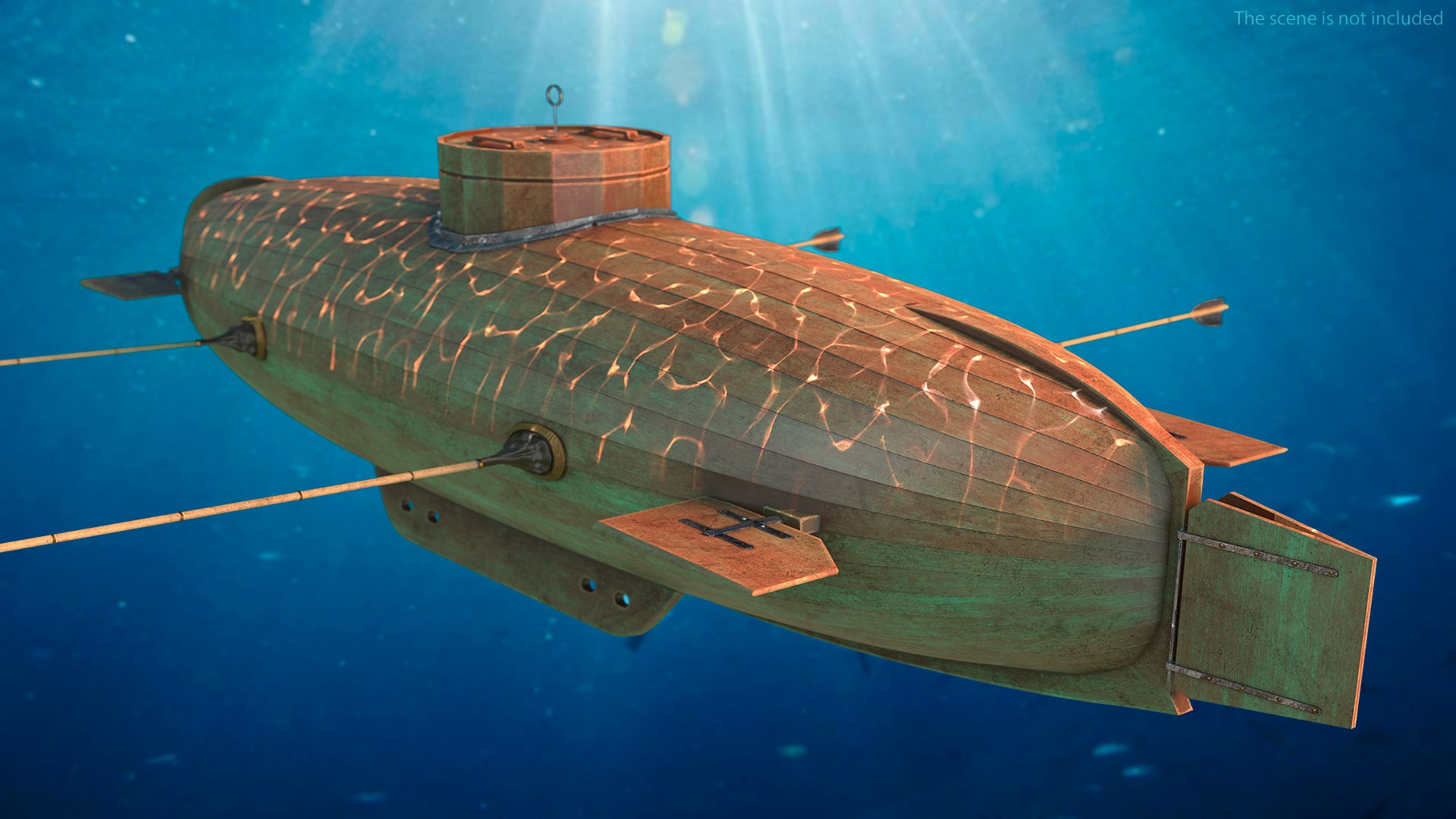 3D Old Wooden Submarine - TurboSquid 2230780