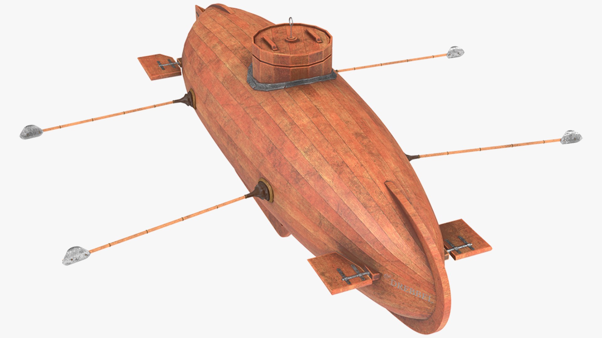 3D Old Wooden Submarine - TurboSquid 2230780