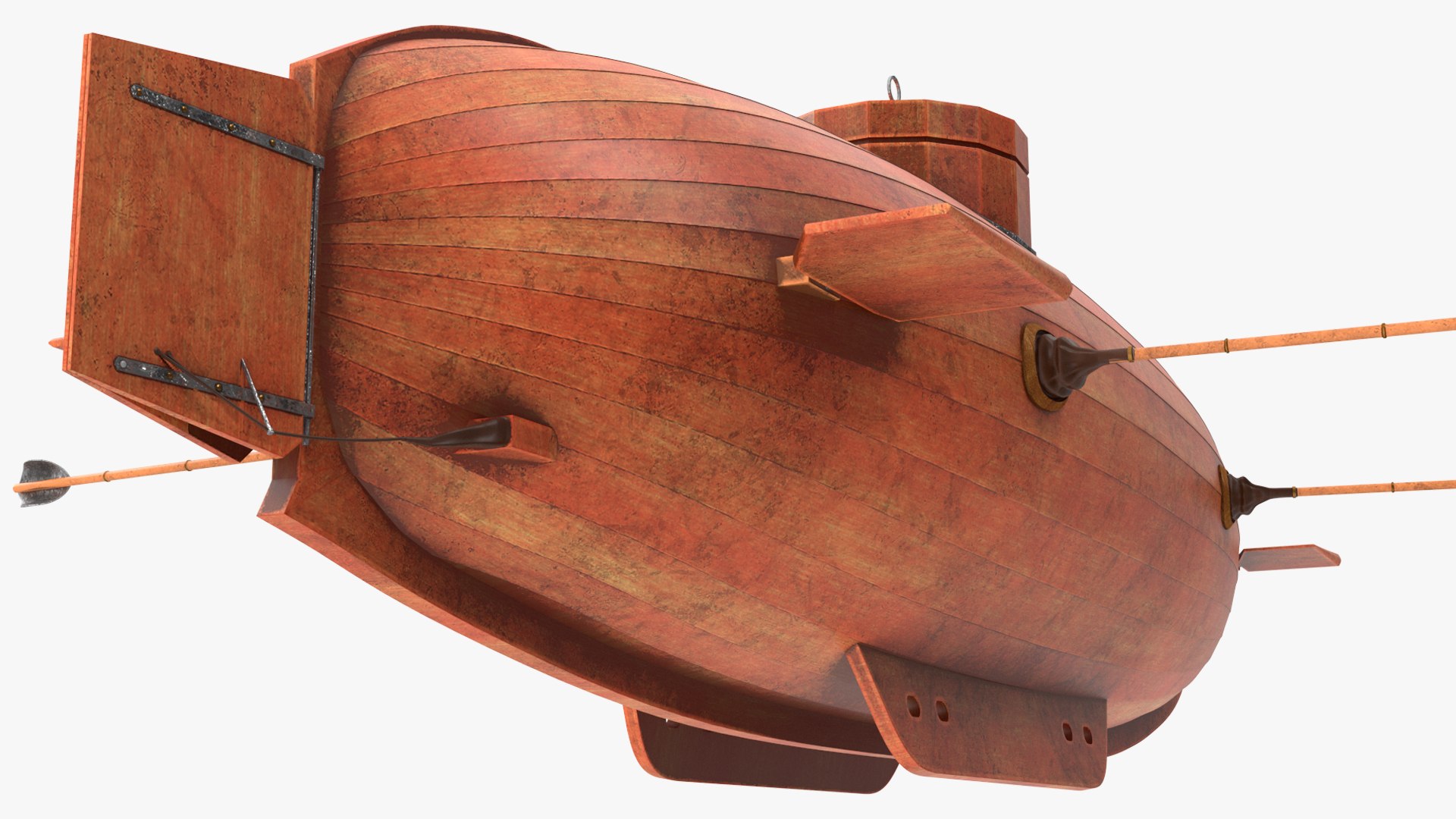 3D Old Wooden Submarine - TurboSquid 2230780
