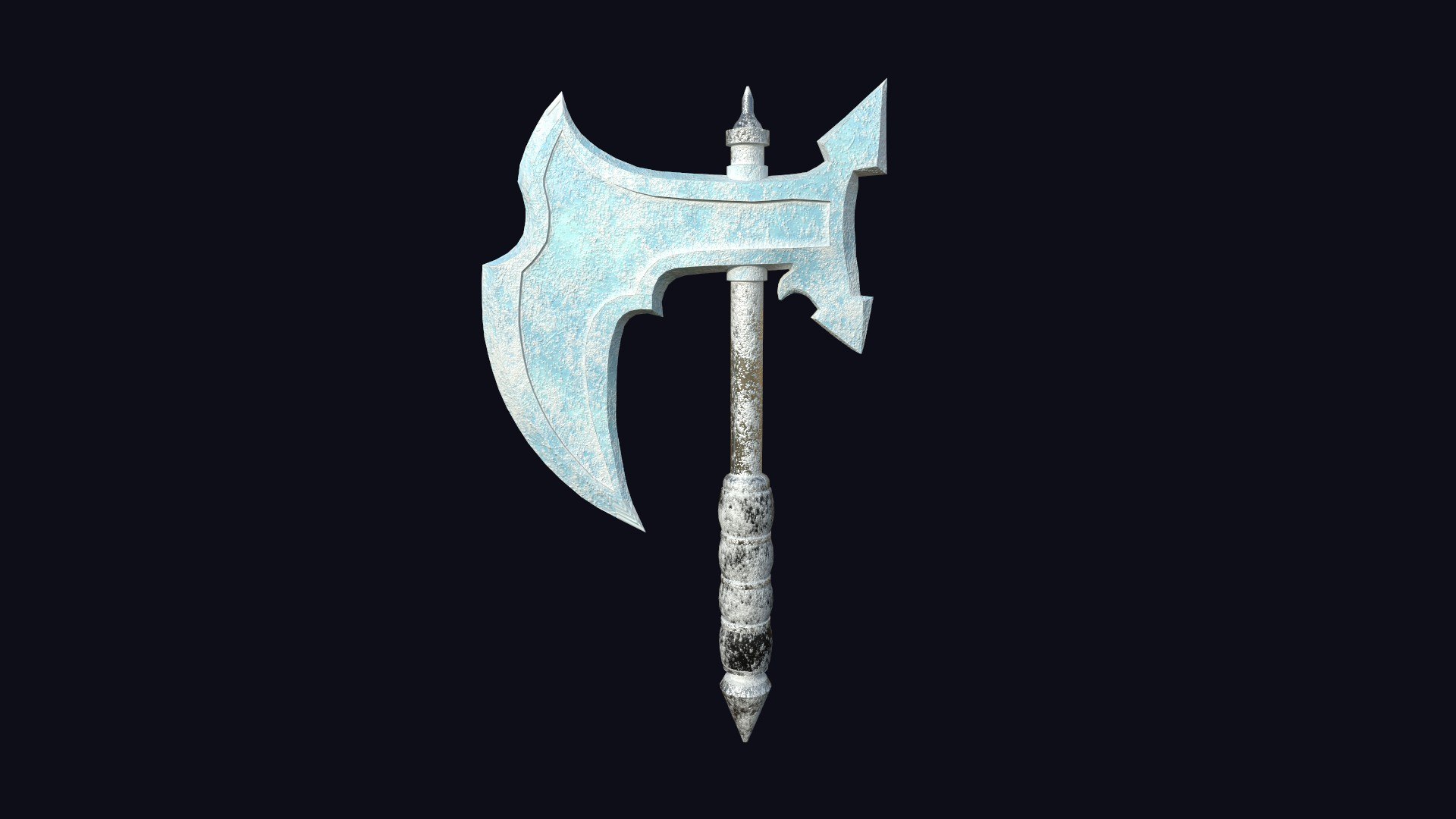 3D Medieval Battle Axe 08 Ice Frost - Fantasy Weaponry Model ...
