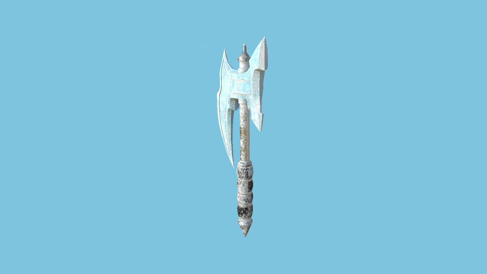 3D Medieval Battle Axe 08 Ice Frost - Fantasy Weaponry Model ...
