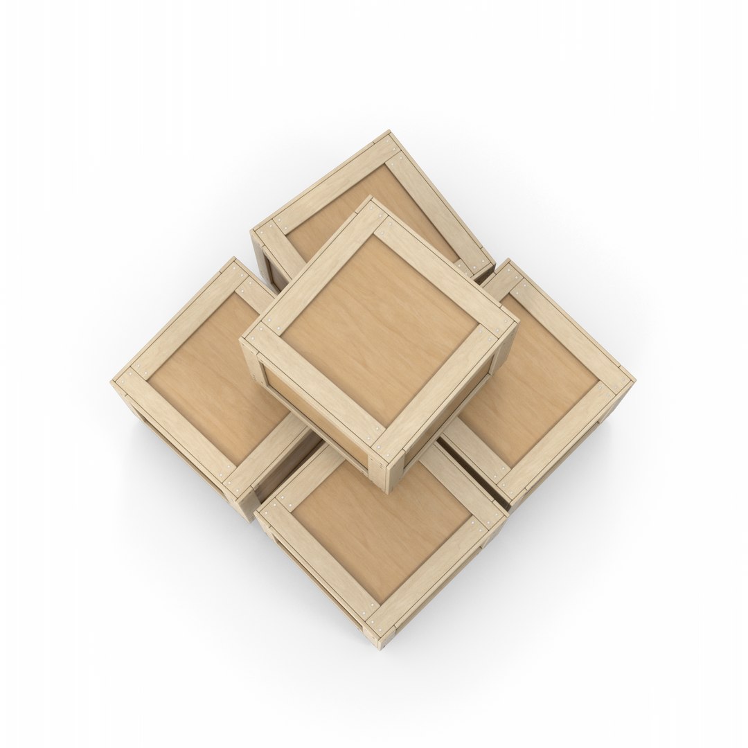 3D Stack Of Crate Boxes Model - TurboSquid 1995800