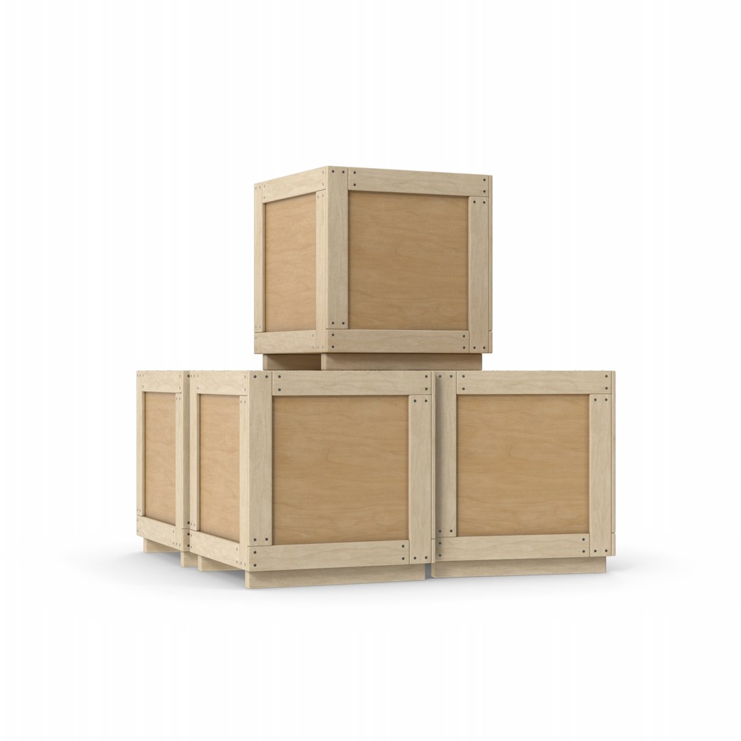 3D Stack Of Crate Boxes Model - TurboSquid 1995800