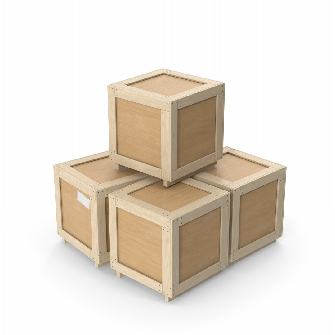 3D Stack Of Crate Boxes Model - TurboSquid 1995800