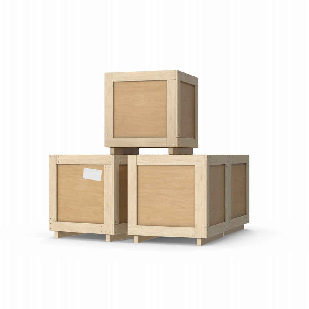 3D Stack Of Crate Boxes Model - TurboSquid 1995800