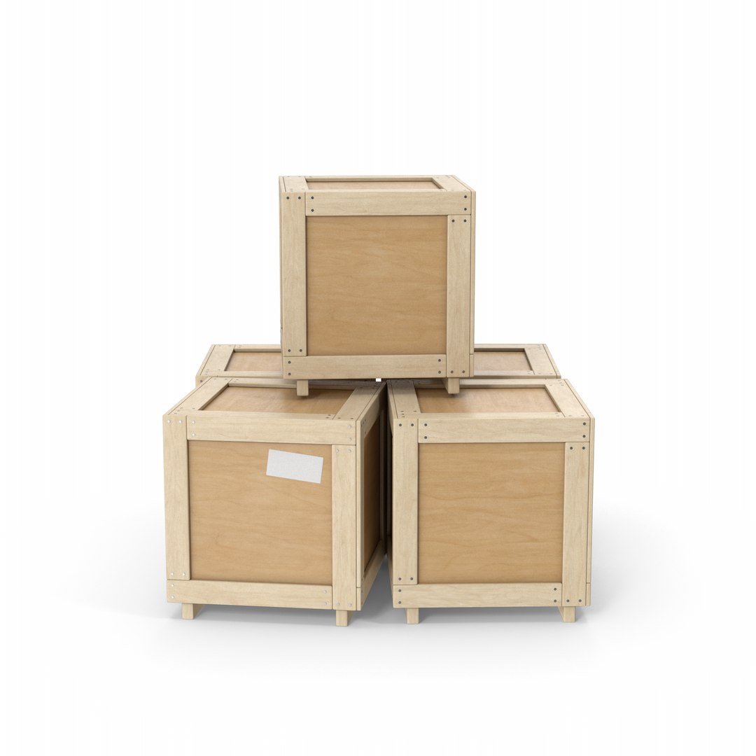 3D Stack Of Crate Boxes Model - TurboSquid 1995800