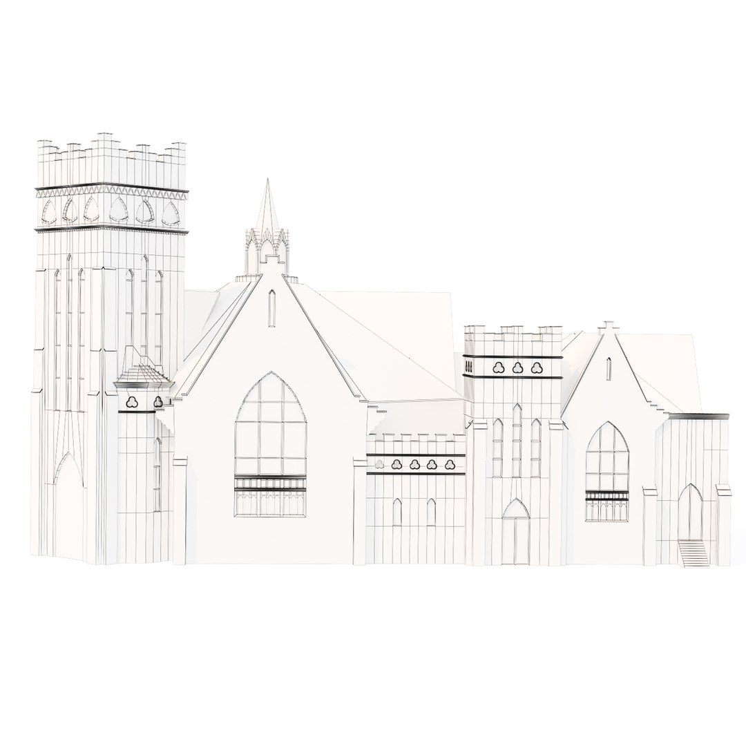 Greenwood baptist church 3D model - TurboSquid 1643076