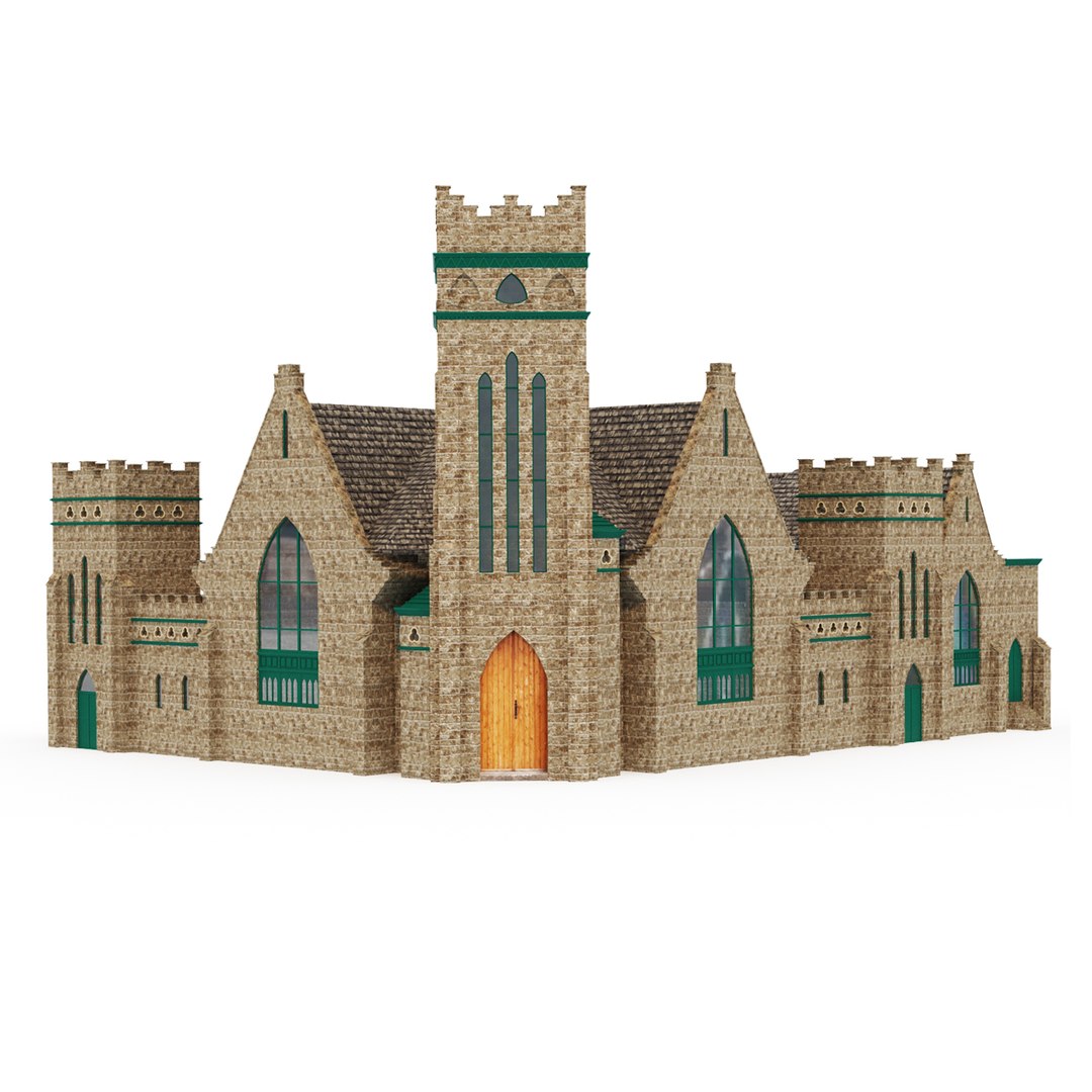Greenwood baptist church 3D model - TurboSquid 1643076
