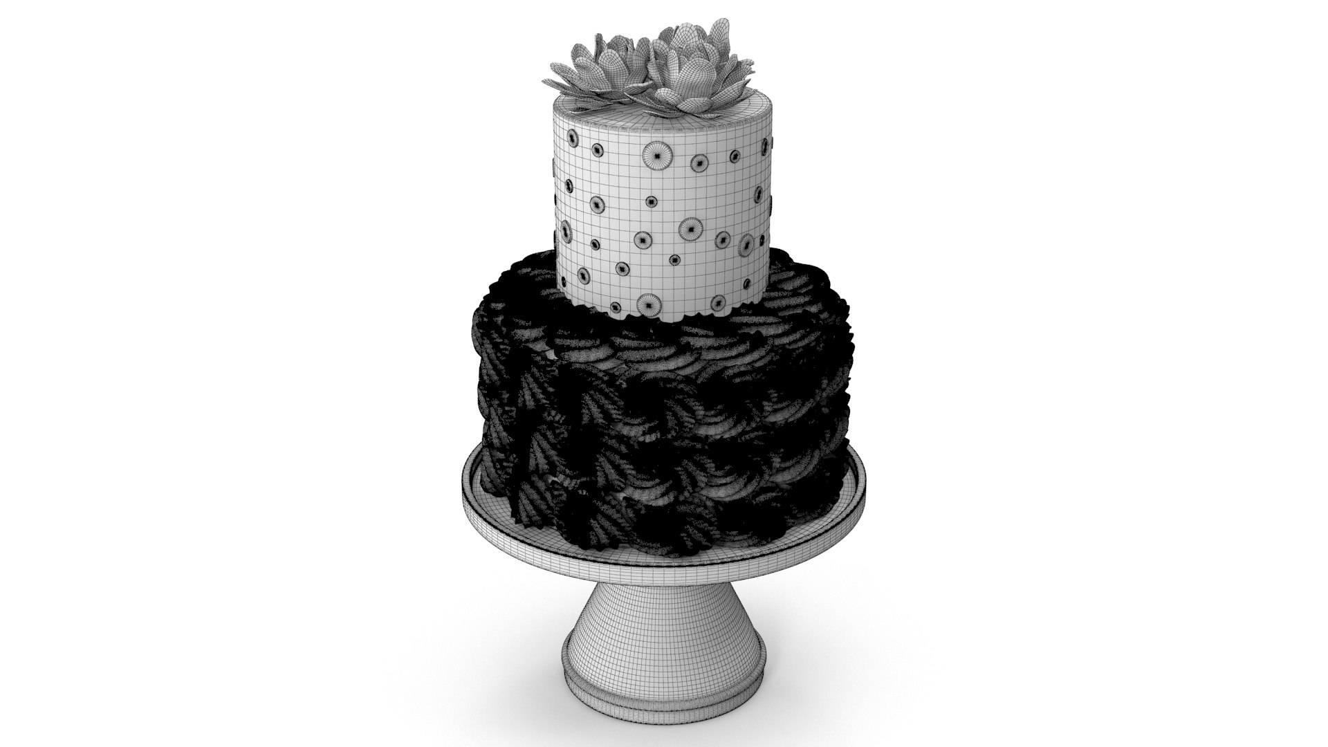 Cake With Pink Flowers 3D Model - TurboSquid 1812804