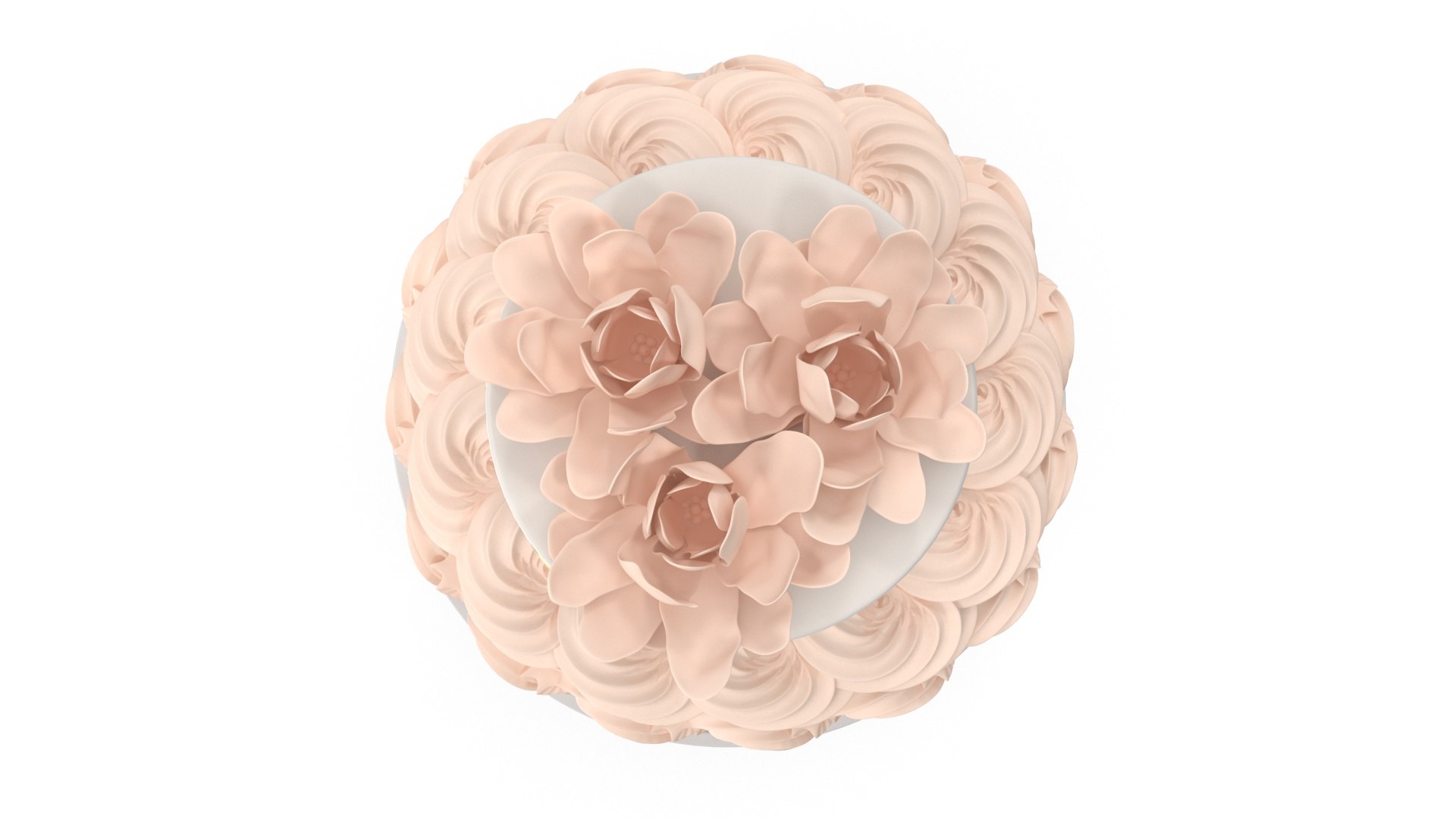 Cake With Pink Flowers 3D Model - TurboSquid 1812804