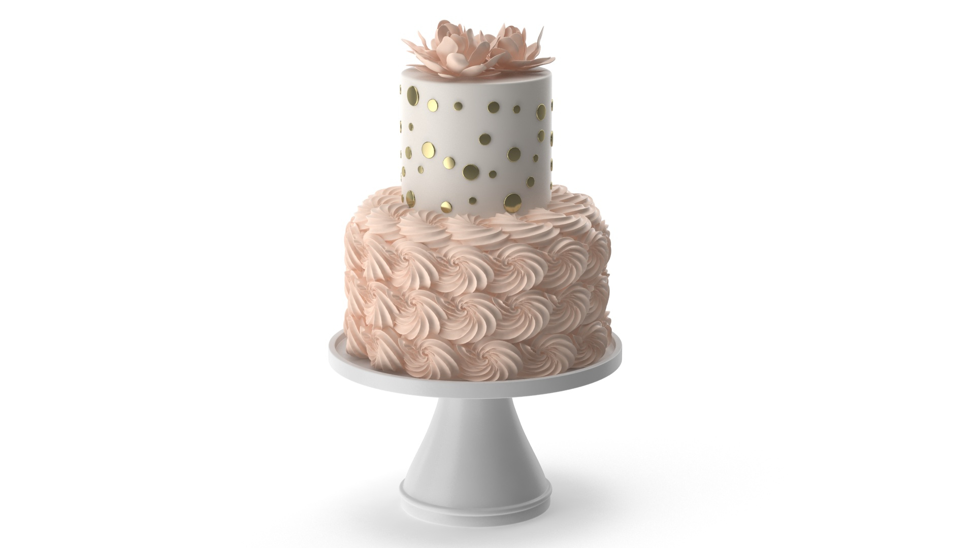 Cake With Pink Flowers 3D Model - TurboSquid 1812804