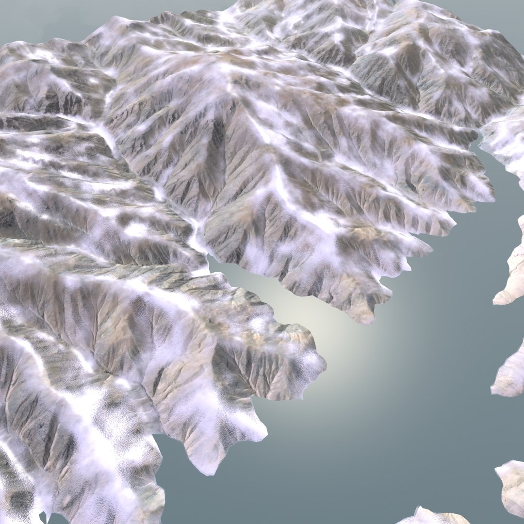16km snowy mountain landscape 3d model