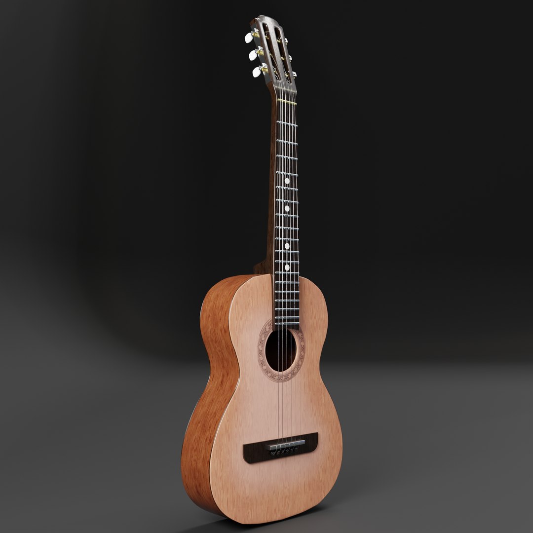 Music Instrument Acoustic Six-string Guitar 3D Model - TurboSquid 2112651