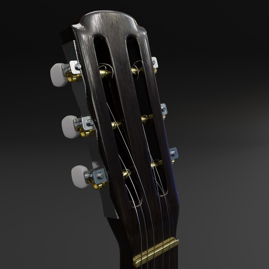 Music Instrument Acoustic Six-string Guitar 3D Model - TurboSquid 2112651