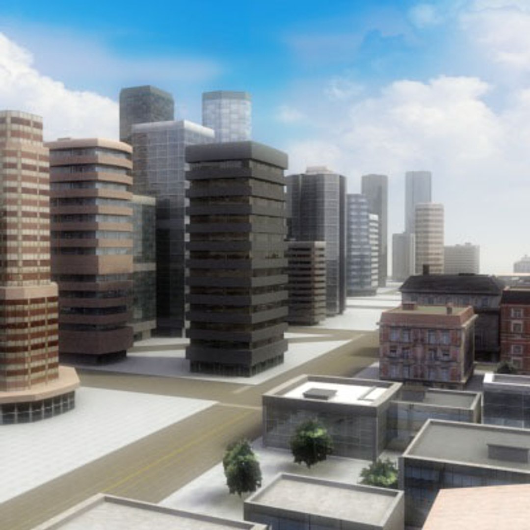 3d Model City Environment Buildings Construction