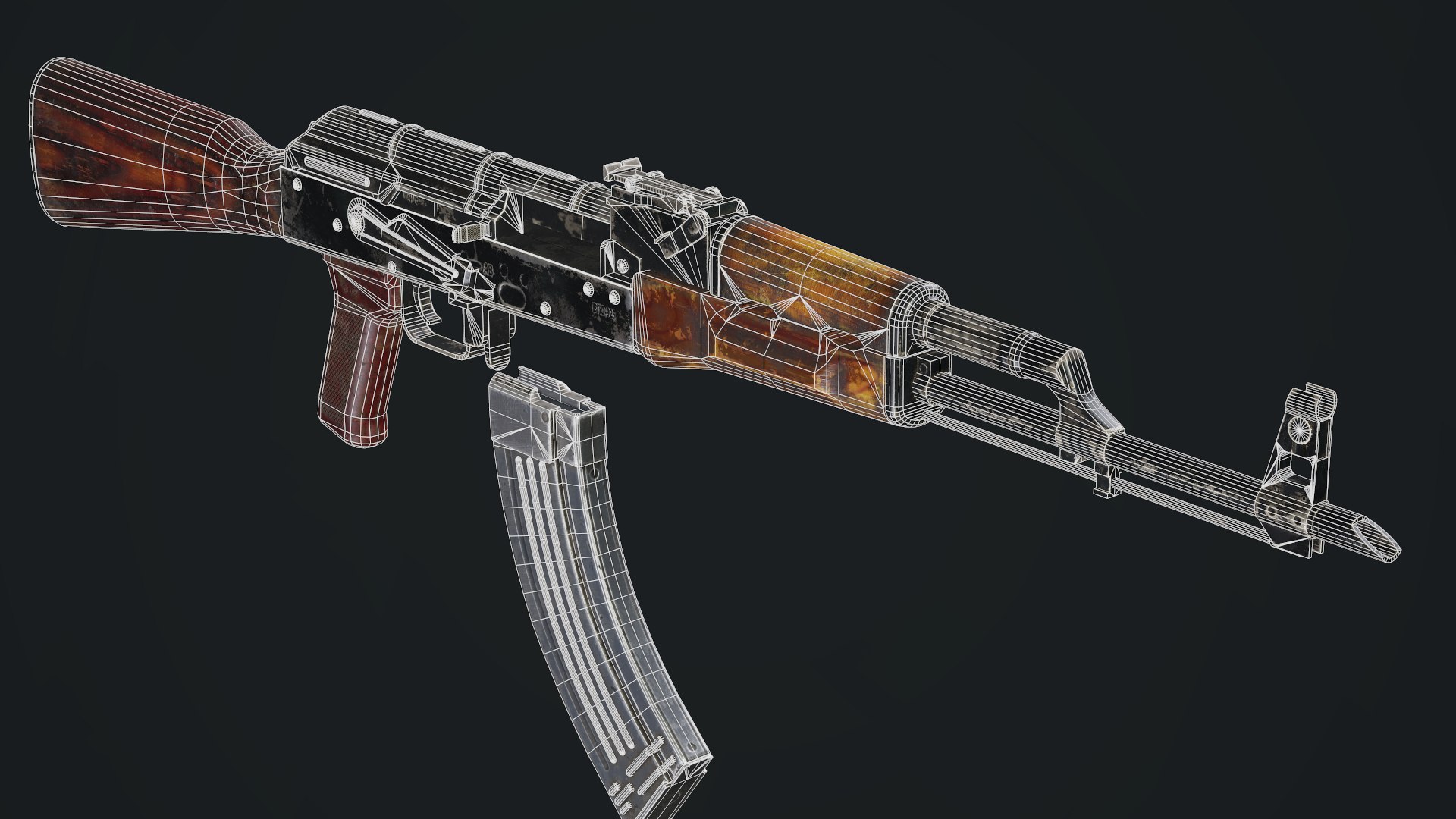 AKM Realistic Worn - PBR Game Ready 3D Model - TurboSquid 1960141