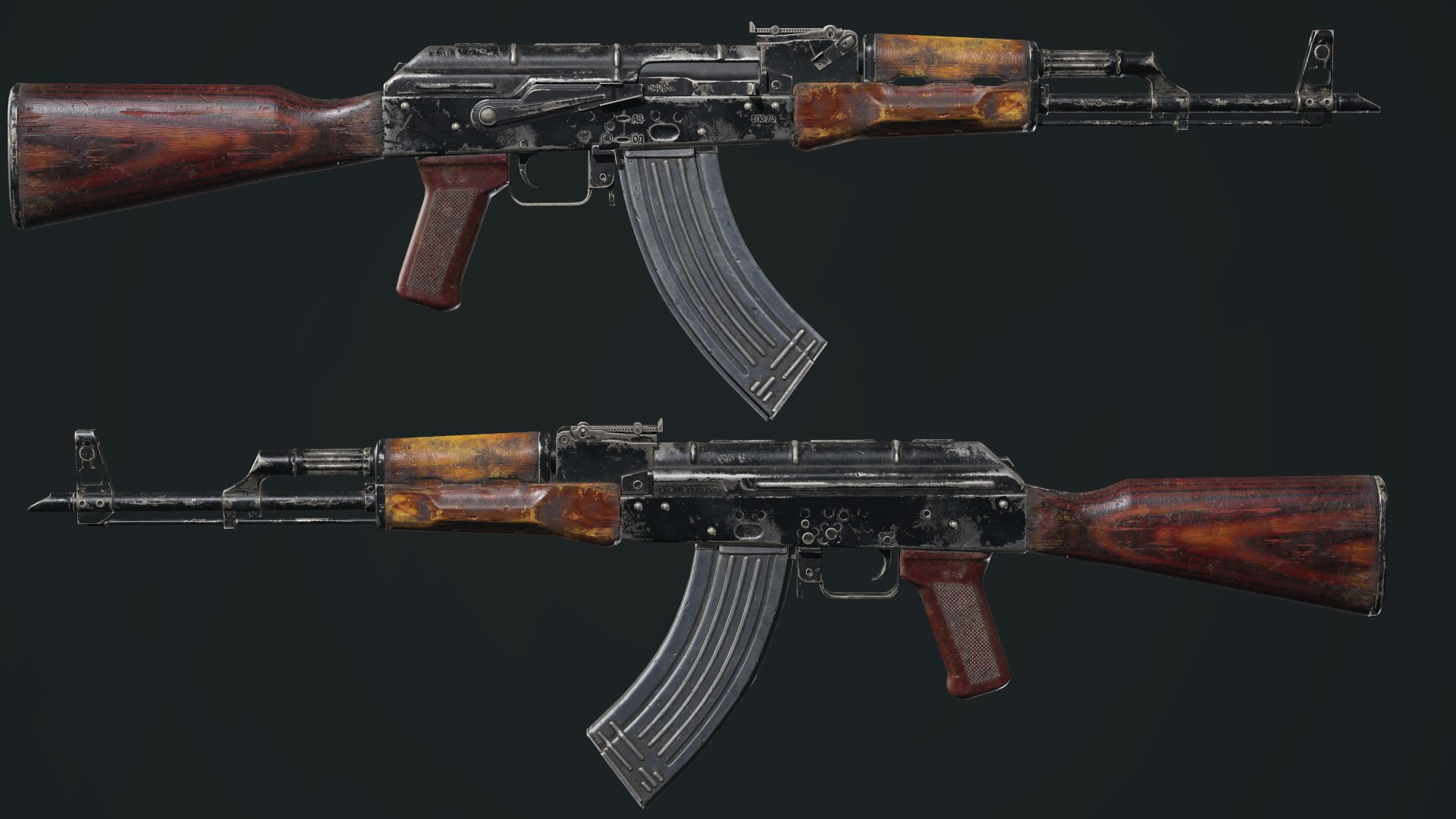AKM Realistic Worn - PBR Game Ready 3D Model - TurboSquid 1960141