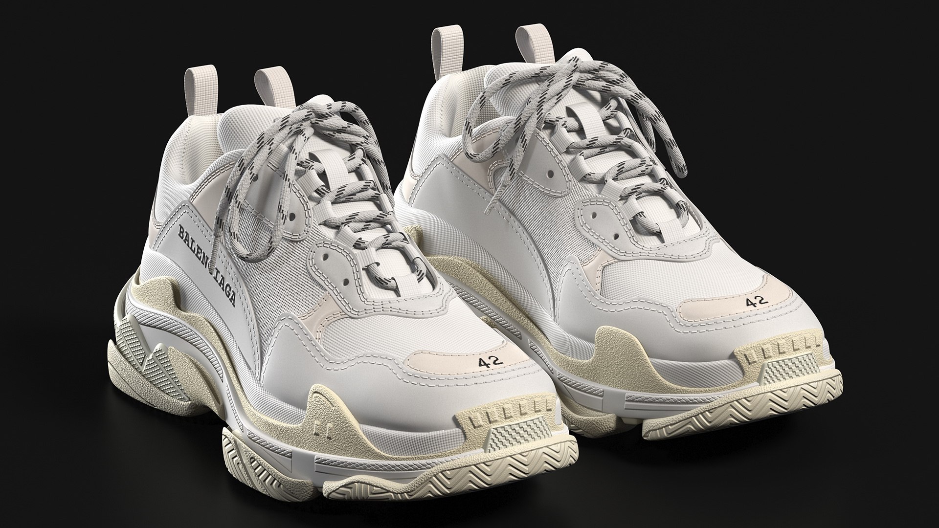 Balenciaga Triple S Sneaker White 3D Model - TurboSquid 1956166
