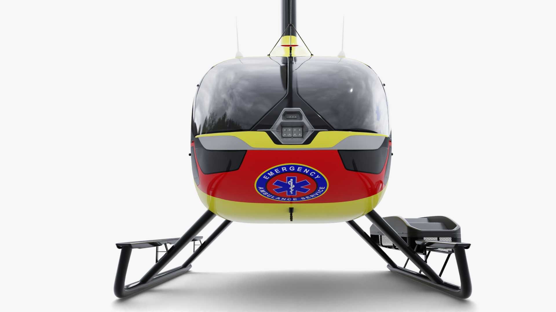 3D Model Emergency Ambulance Helicopter Robinson R88 - TurboSquid 2495321