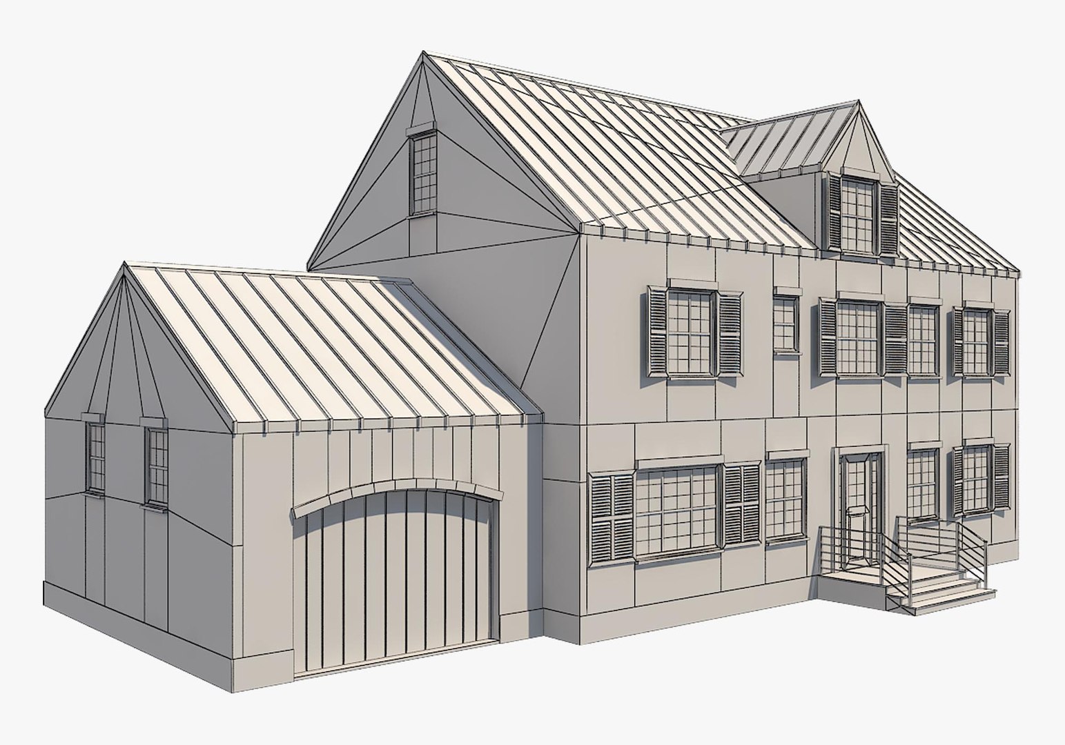 Free 3D Modern Brick House - TurboSquid 1342083