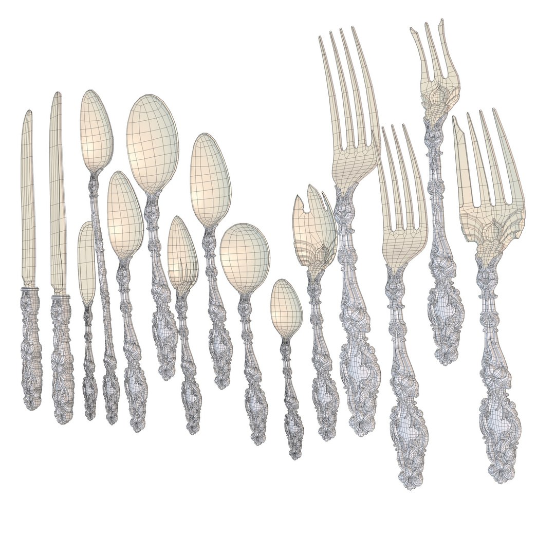 Antiquarian flatware 3D - TurboSquid 1174141