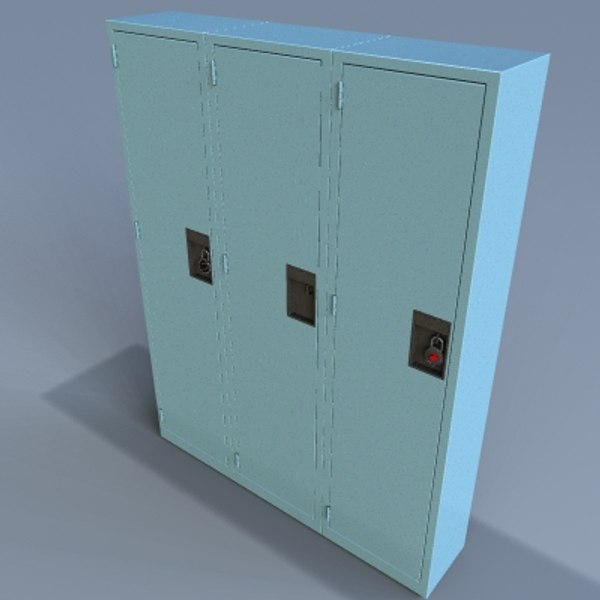 3d model school lockers lock