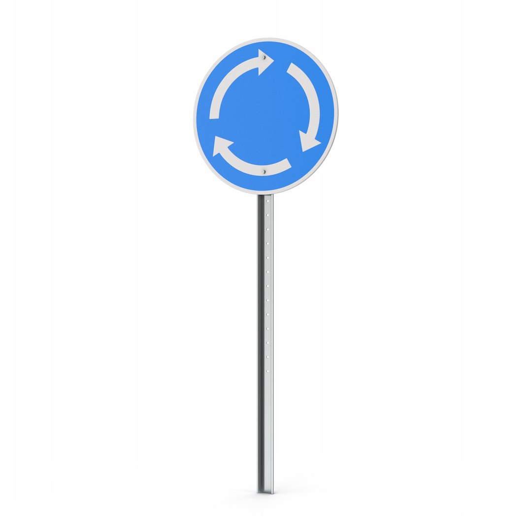 3D Roundabout Road Sign - TurboSquid 2044261