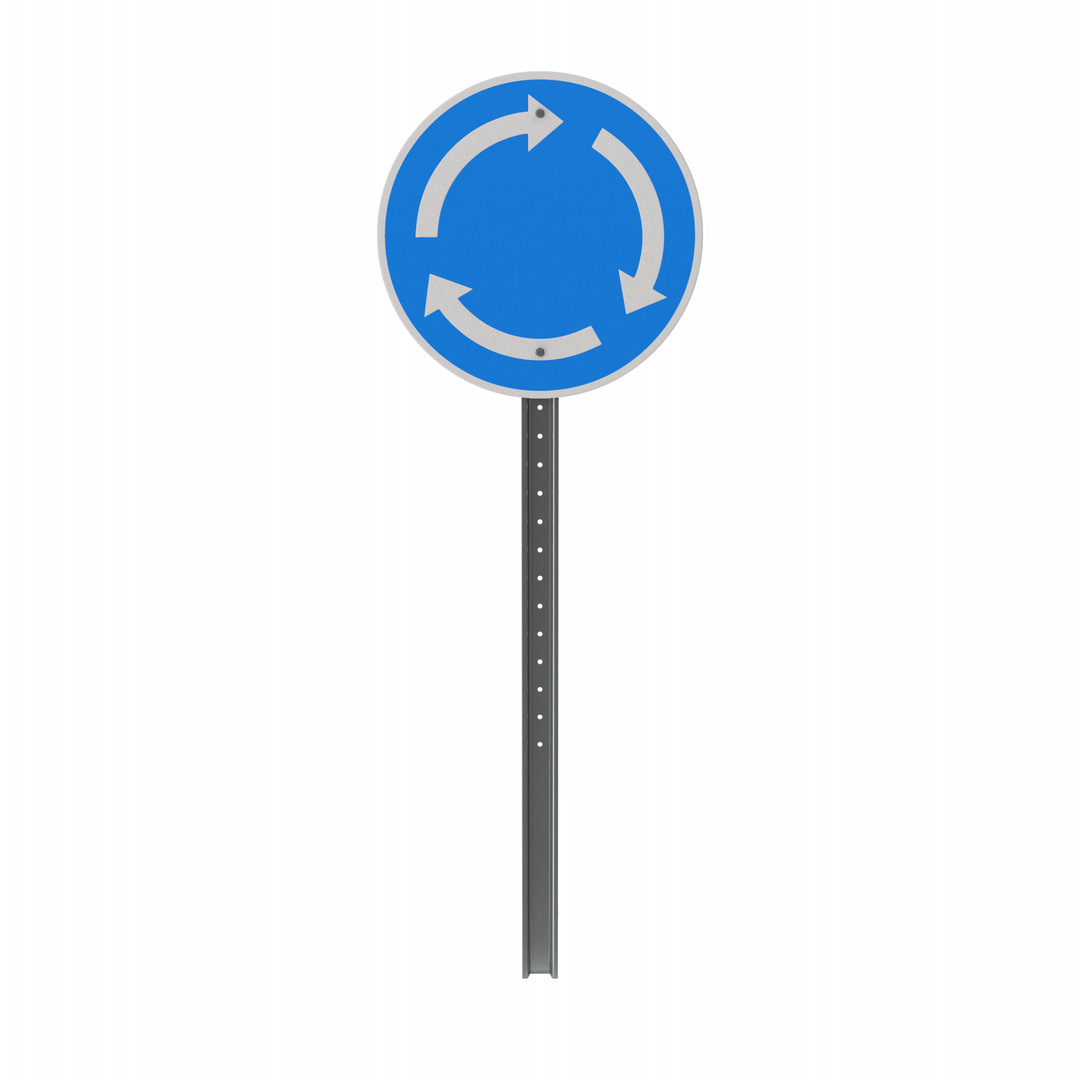 3D Roundabout Road Sign - TurboSquid 2044261