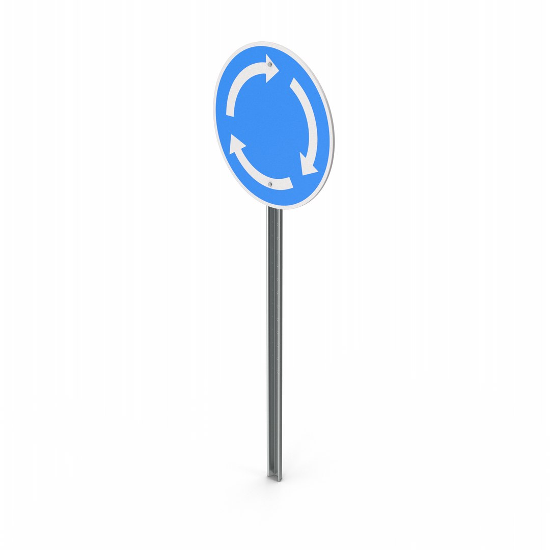 3D Roundabout Road Sign - TurboSquid 2044261