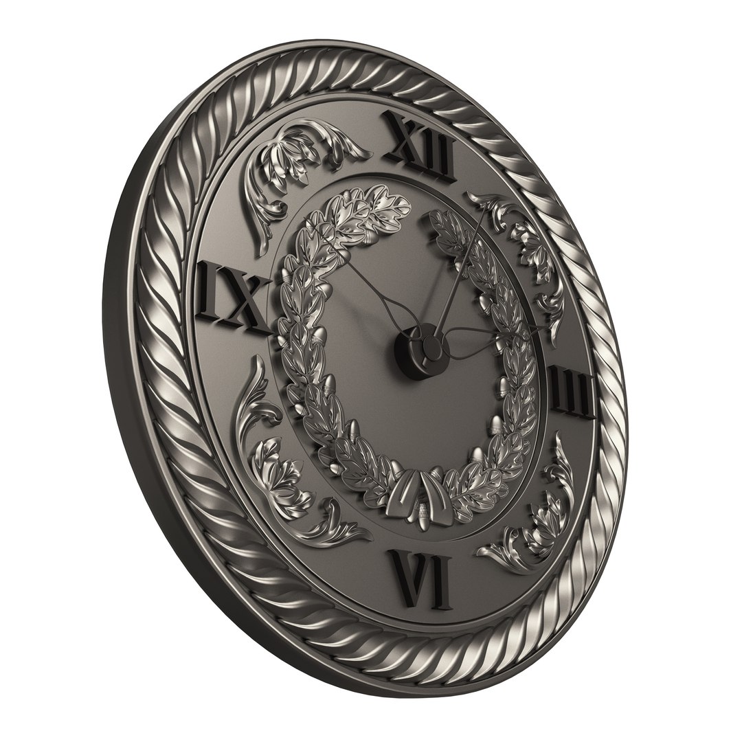 Classic Wall Clock 06 Chrome 3D - TurboSquid 2137307