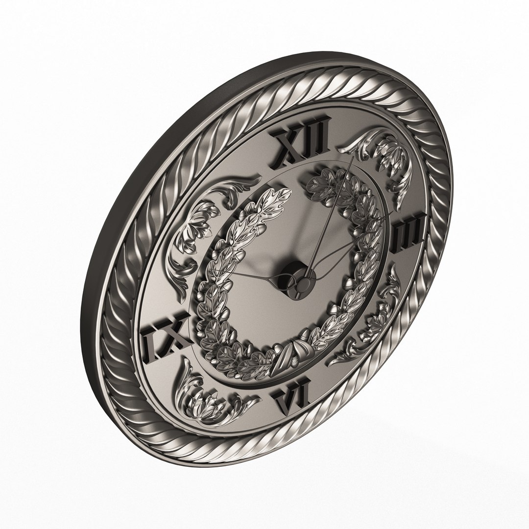 Classic Wall Clock 06 Chrome 3D - TurboSquid 2137307