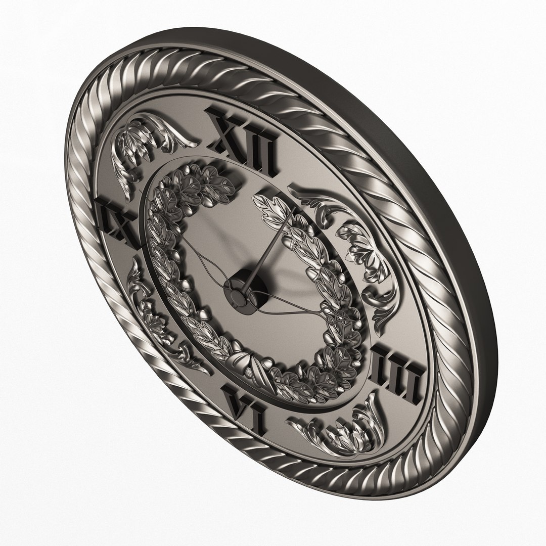 Classic Wall Clock 06 Chrome 3D - TurboSquid 2137307