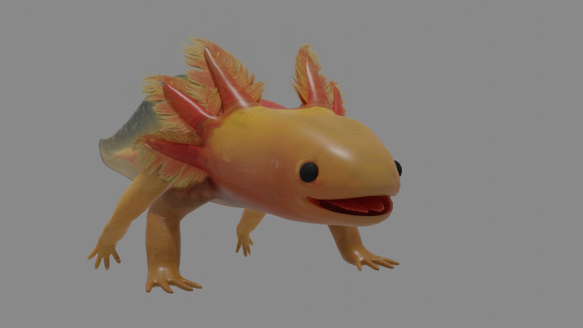 3D Axolotl WITH Basic Rig BLENDER - TurboSquid 1921780