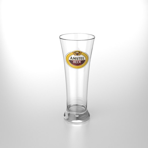 3D beer amstel glass model - TurboSquid 1677308