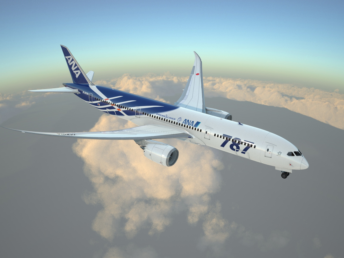 3d Model Boeing 787 Dreamliner Ana