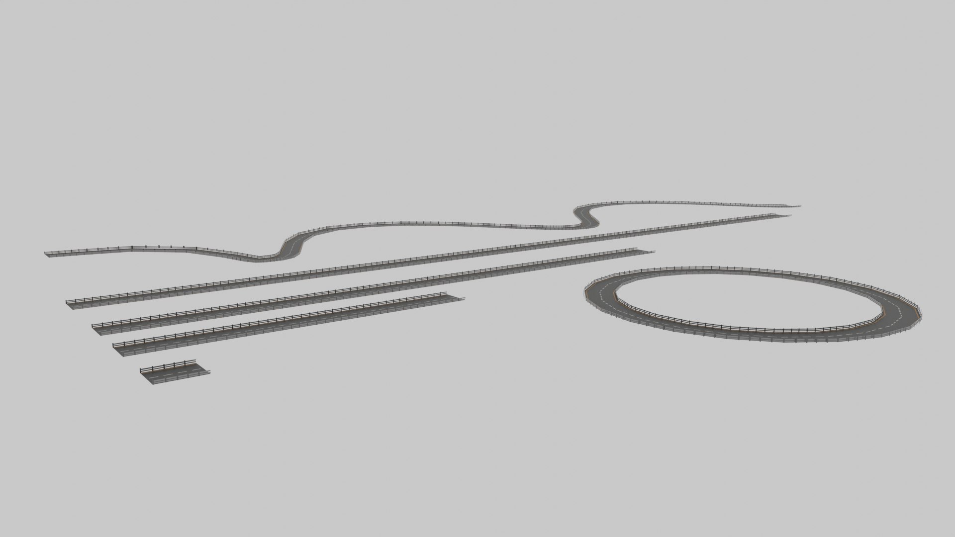 3D Model Roads - Asphalt - TurboSquid 2032959