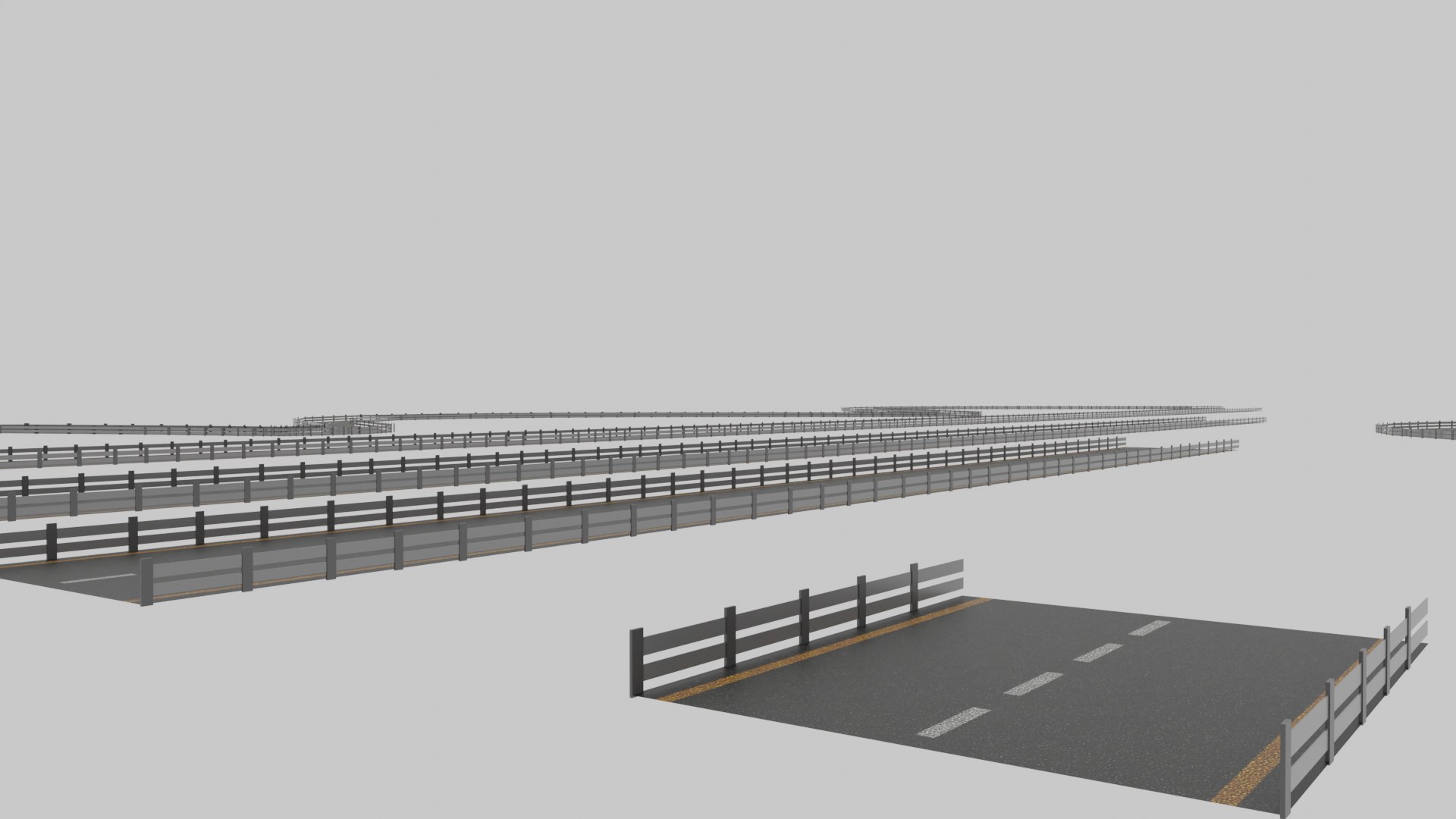 3D Model Roads - Asphalt - TurboSquid 2032959